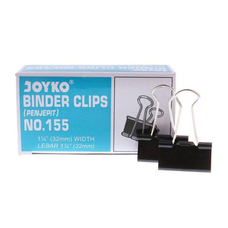 [MOU] Joyko Binder Clip No.155 - Warna Campuran - 1 Kotak Isi 12 Pcs