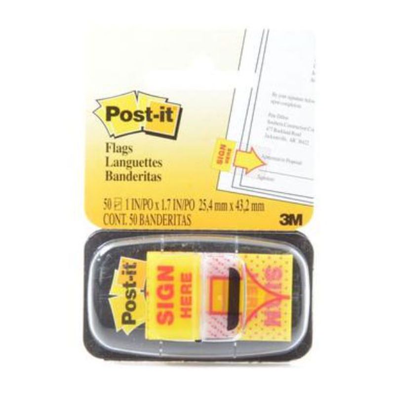 3M Post It Sign Here No. 680-9 - 7.5 x 12.5 cm - Warna Campuran - 1 Pad ...