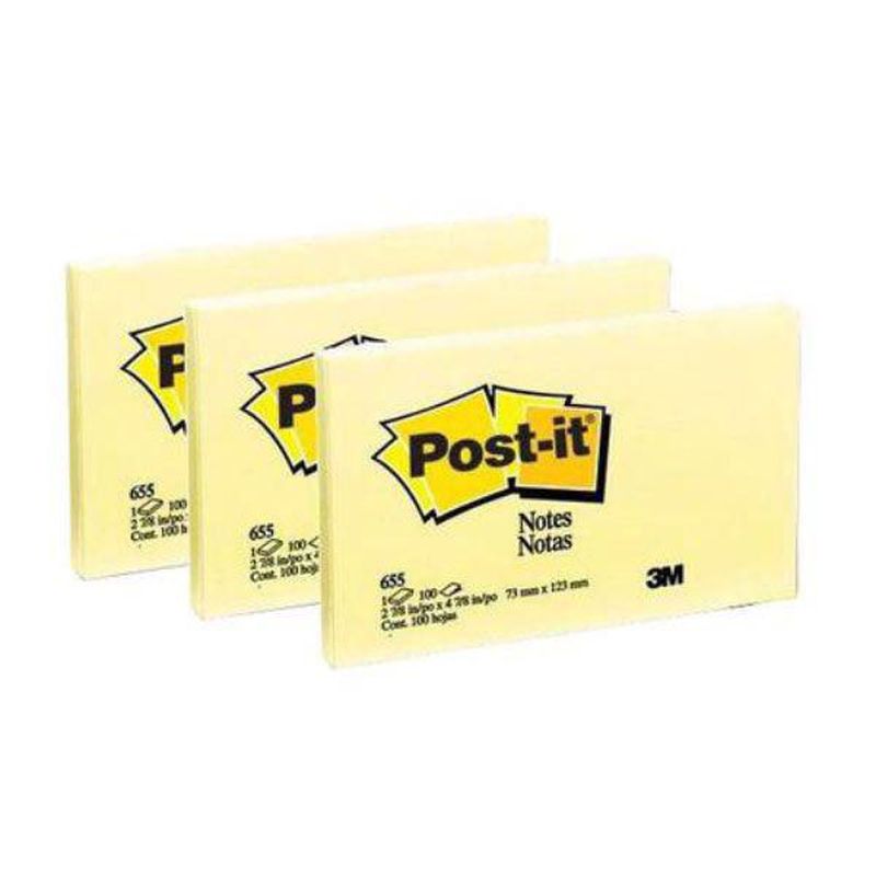 3M Post It Notes No. 655 - 7.5 x 12.5 cm - Warna Campuran - 1 Pad Isi ...